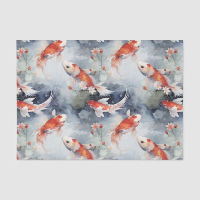 Mystical Koi Fish Pond Decoupage Tissue Paper | Zazzle