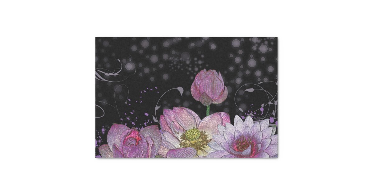 Mystical lotus 10lb Tissue Paper, White Tissue Paper | Zazzle
