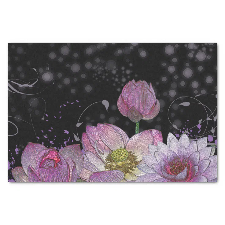 Mystical lotus 10lb Tissue Paper, White Tissue Paper | Zazzle