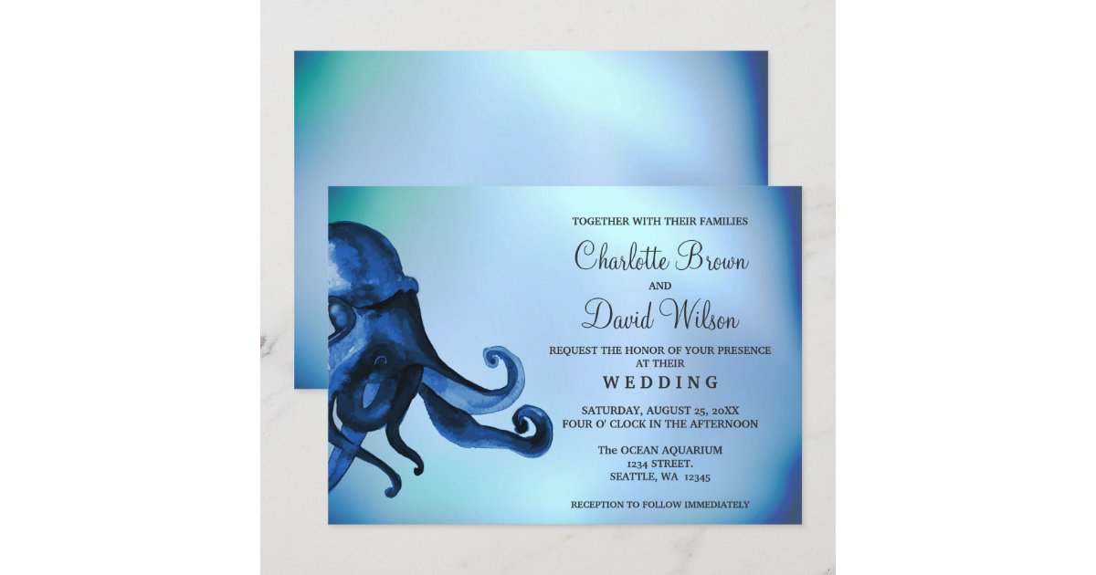 Mystical Ocean Octopus Wedding Invitations | Zazzle