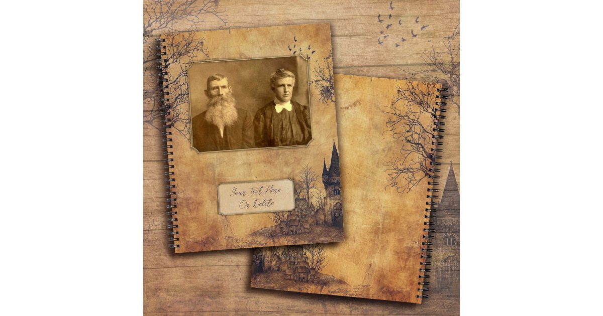 Mystical Old Fashioned Vintage Notebook Template | Zazzle
