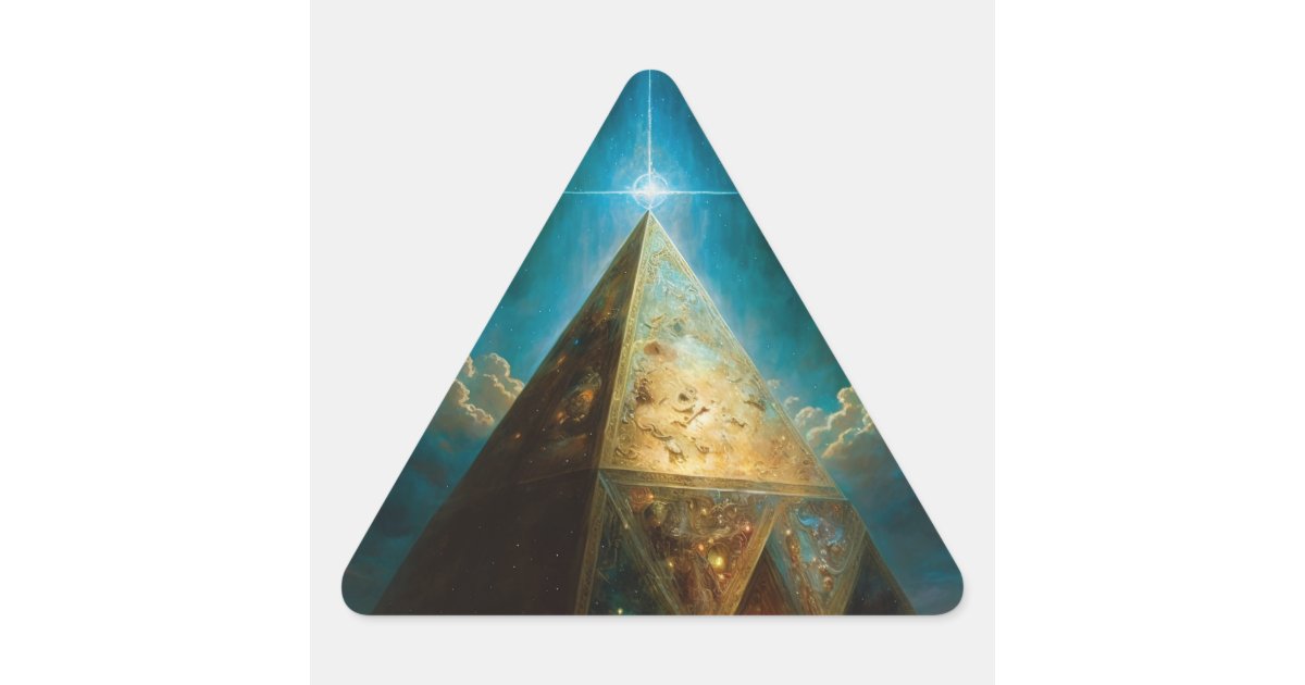 Mystical Pyramid Visionary Art Triangle Sticker | Zazzle