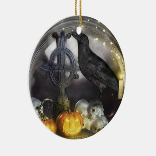 Mystical Raven Samhain Double Sided Ornament | Zazzle