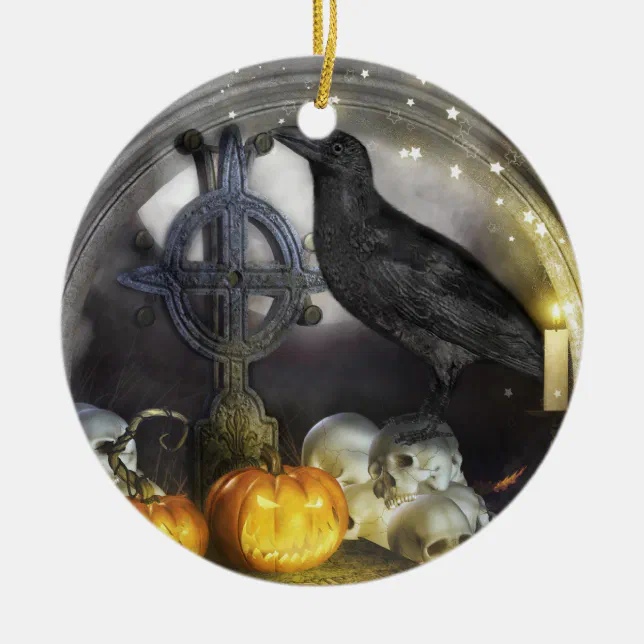 Mystical Raven Samhain Double Sided Ornament | Zazzle