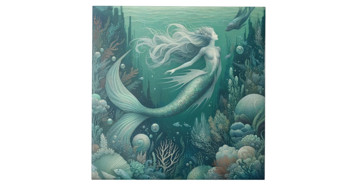 Mystical Sea Nymph Ceramic Tile | Zazzle