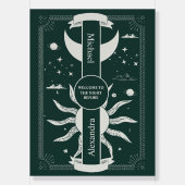 Mystical Silver and Green Sun Moon Wedding Foam Board | Zazzle