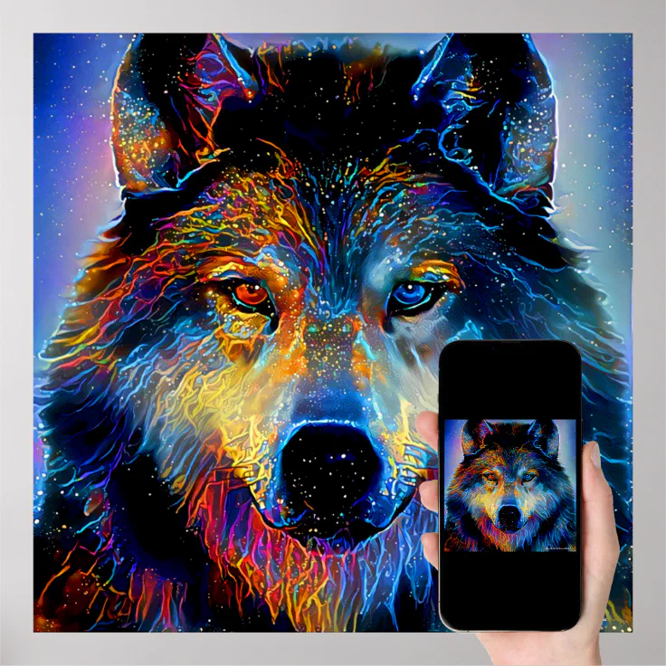 Mystical Spirit Wolf Poster | Zazzle