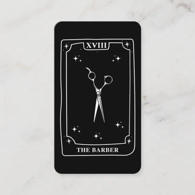 Mystical Tarot Card Black White Scissors Barber | Zazzle