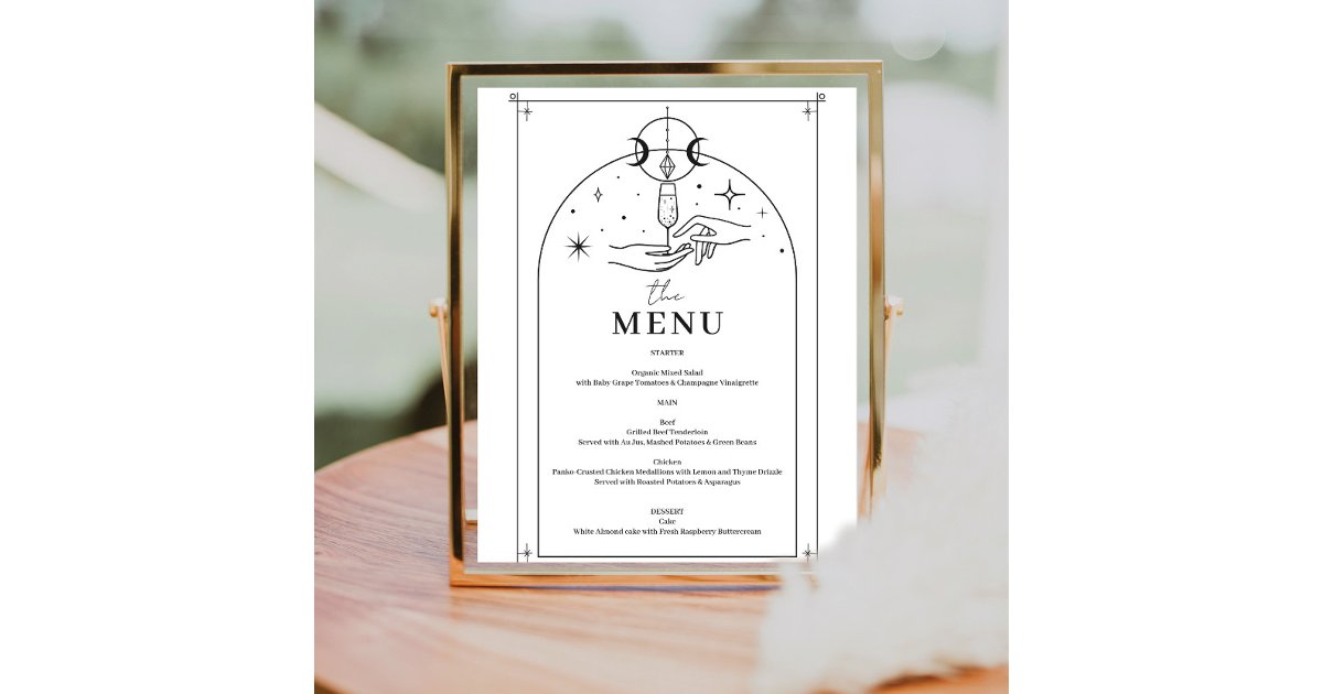 Mystical Tarot Card Menu Sign Flyer | Zazzle