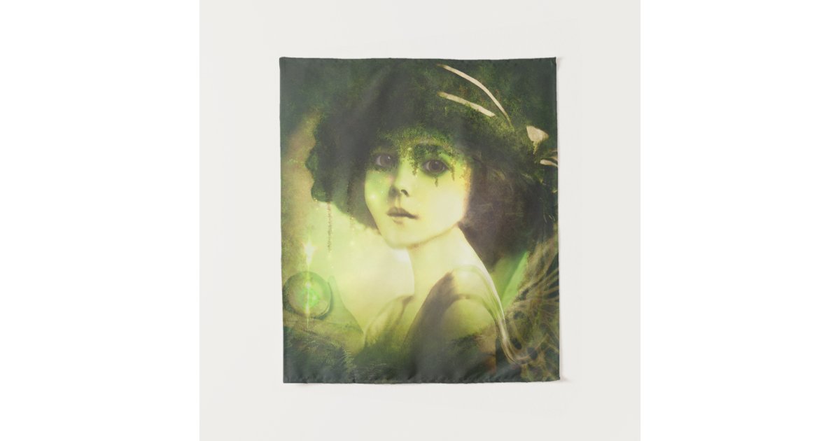 Mystical Willow Tree Fairy Fantasy Art Tapestry | Zazzle