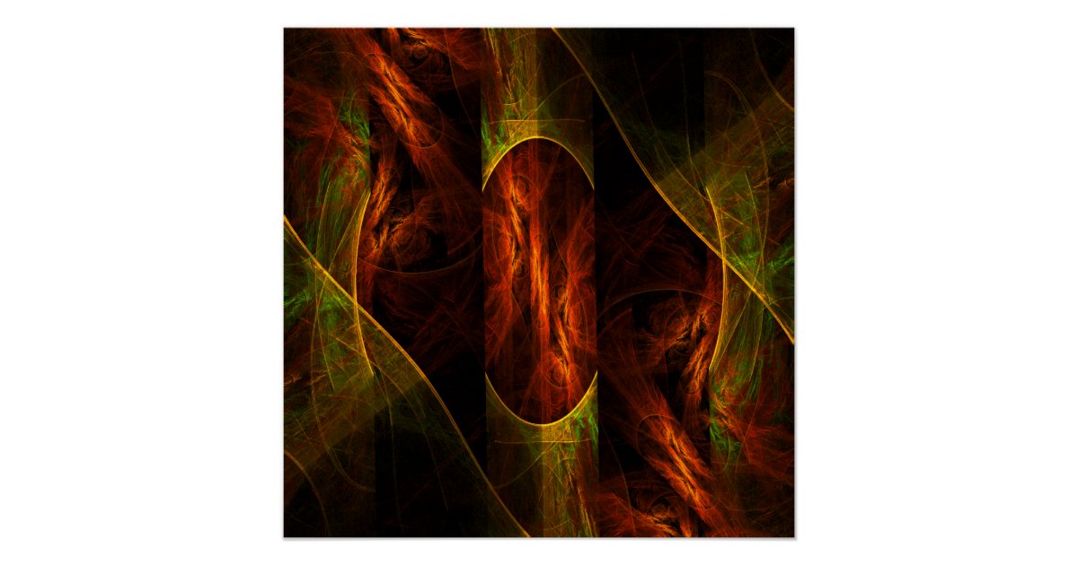 Mystique Jungle Modern Abstract Fractal Art Poster | Zazzle