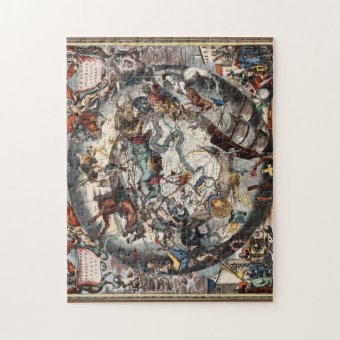 Mythical Constellations Nautical Map Jigsaw Puzzle | Zazzle