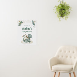 Mythical Dragon Baby Shower Welcome Sign Poster | Zazzle