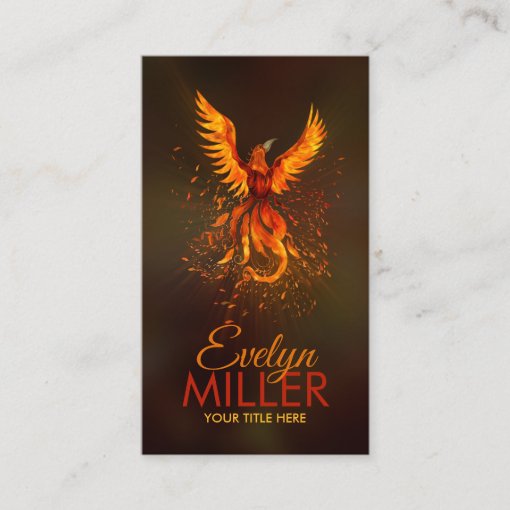 Mythical Fire Rising Phoenix Bird Business Card | Zazzle