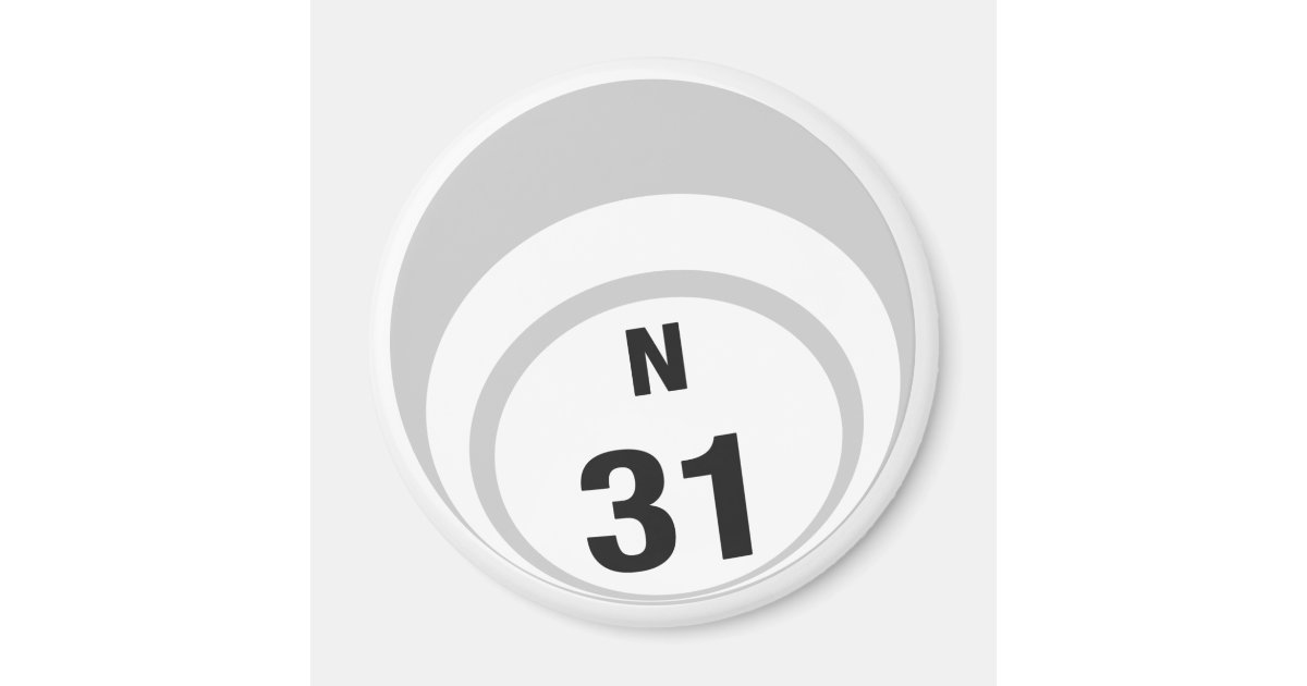 N31 bingo ball fridge magnet | Zazzle