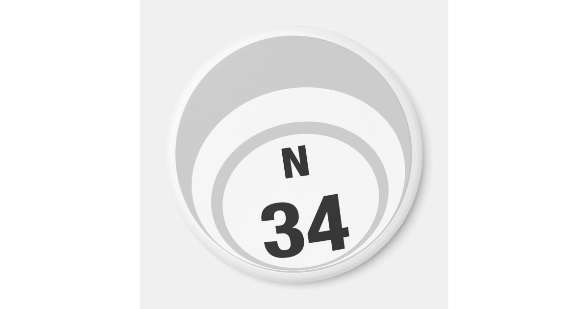 N34 bingo ball fridge magnet | Zazzle