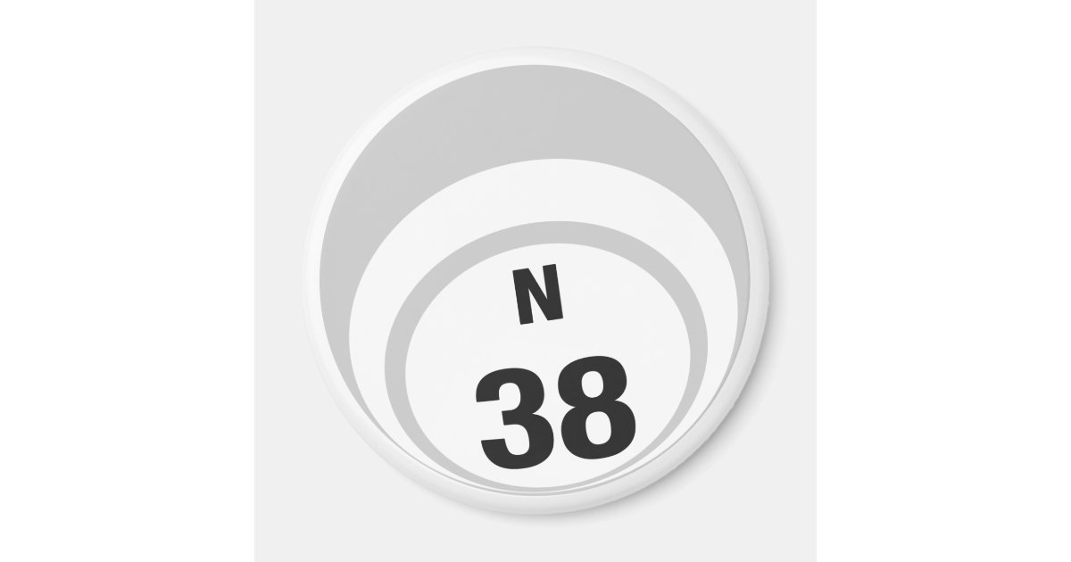 N38 bingo ball fridge magnet | Zazzle