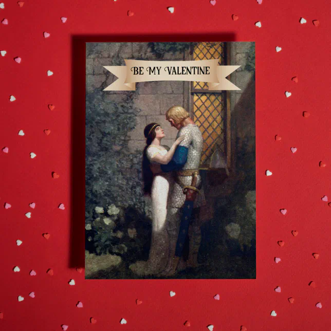 N.C. Wyeth Romantic Medieval Art Valentine's Day Card | Zazzle