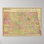 North Dakota Railroad Map 1892 Poster | Zazzle