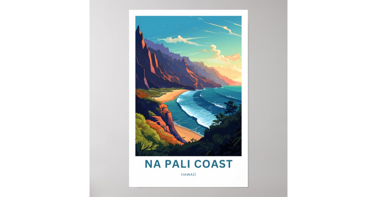 Na Pali Coast Hawaii Travel Poster | Zazzle