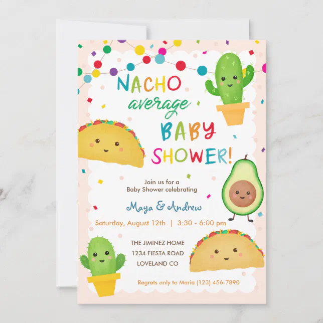 NACHO Average Baby Shower Invitation | Zazzle