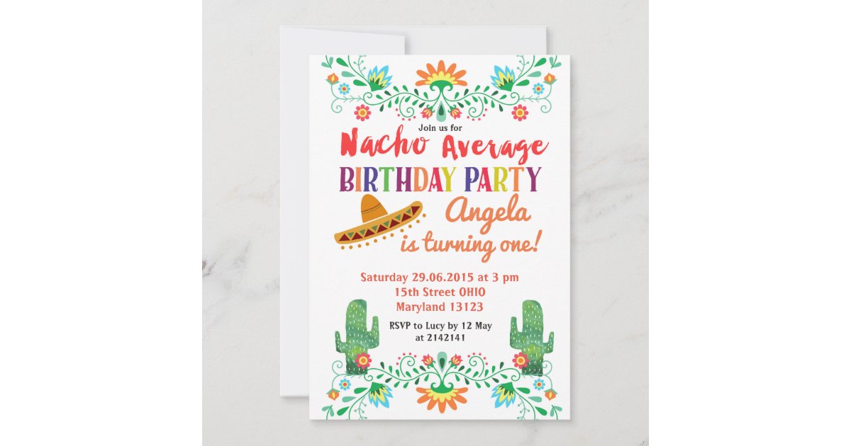 Nacho Average Birthday Party Invitation | Zazzle