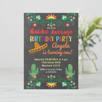 Nacho Average Birthday Party Invitation with photo | Zazzle