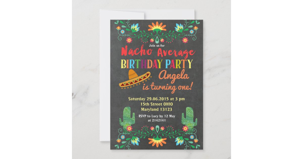 Nacho Average Birthday Party Invitation with photo | Zazzle