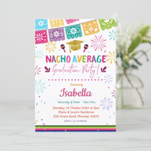 Nacho Average Graduation Mexican Party Invitation | Zazzle