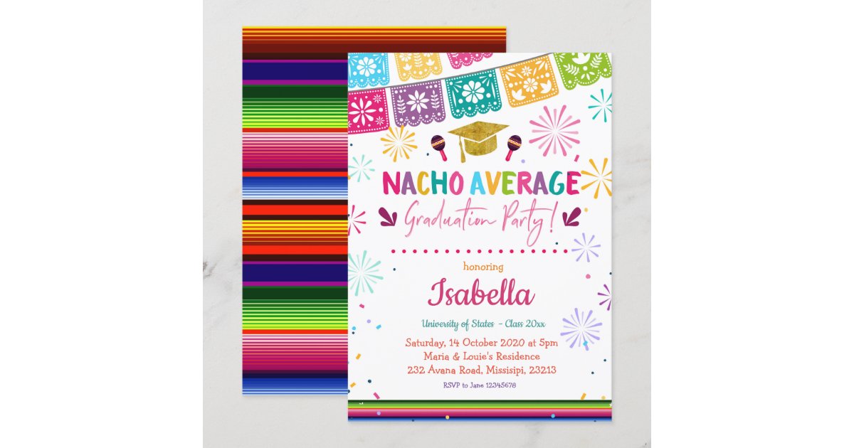 Nacho Average Graduation Mexican Party Invitation | Zazzle