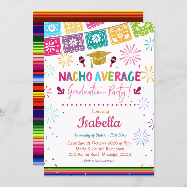 Nacho Average Graduation Mexican Party Invitation | Zazzle