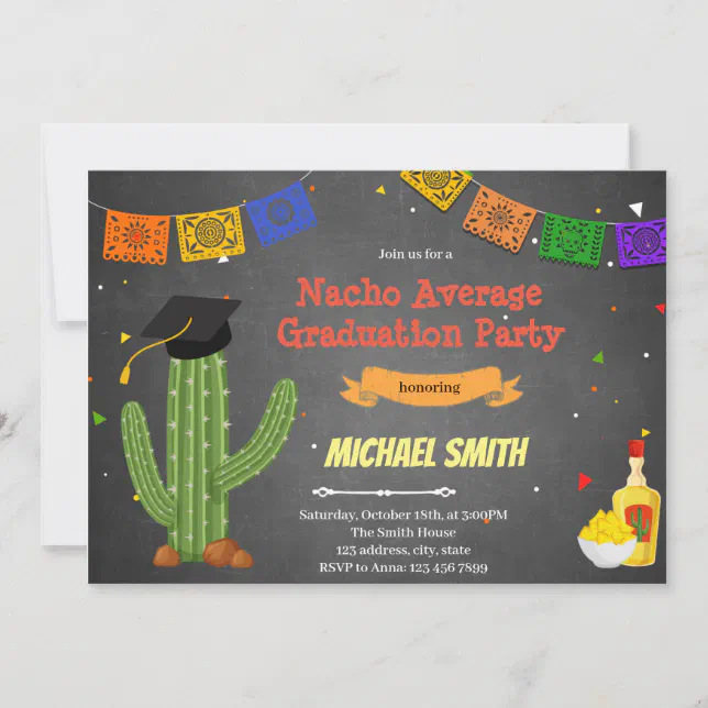 Nacho Average graduation party invitation | Zazzle