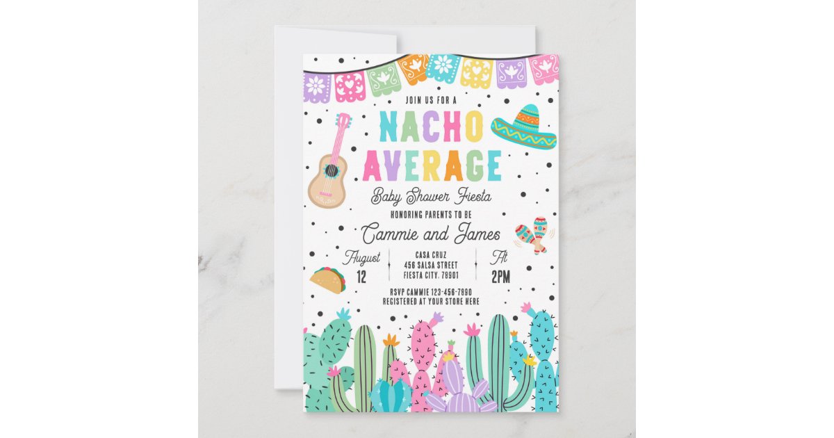 Nacho Average Mexican Fiesta Baby Shower Invitation | Zazzle
