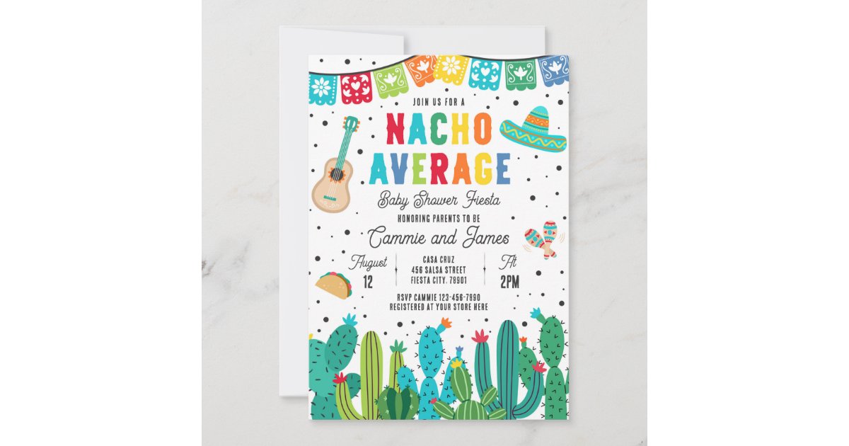 Nacho Average Mexican Fiesta Baby Shower Invitation | Zazzle