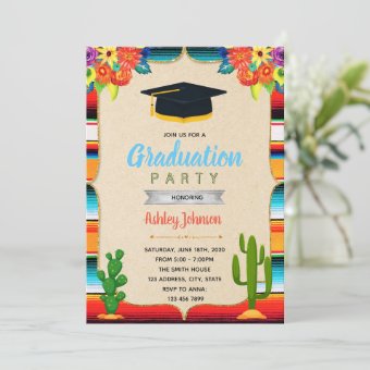 Nacho graduation theme party invitation | Zazzle