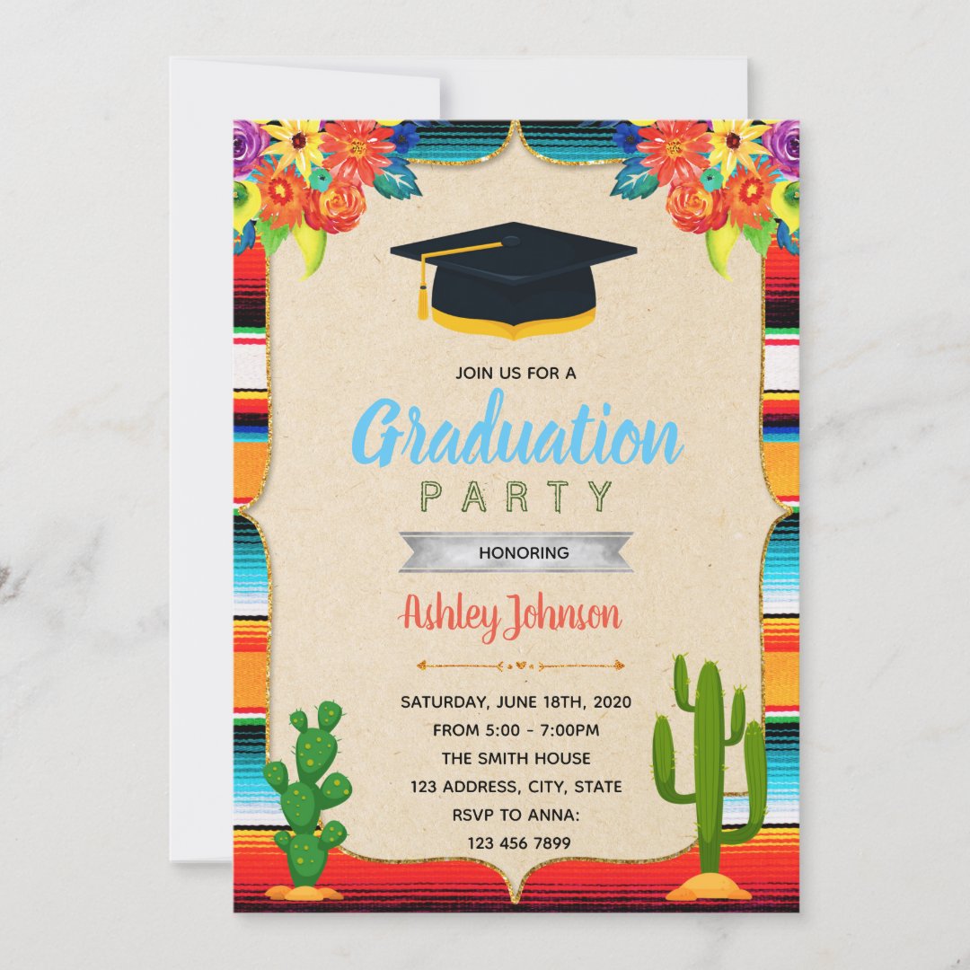 Nacho graduation theme party invitation | Zazzle