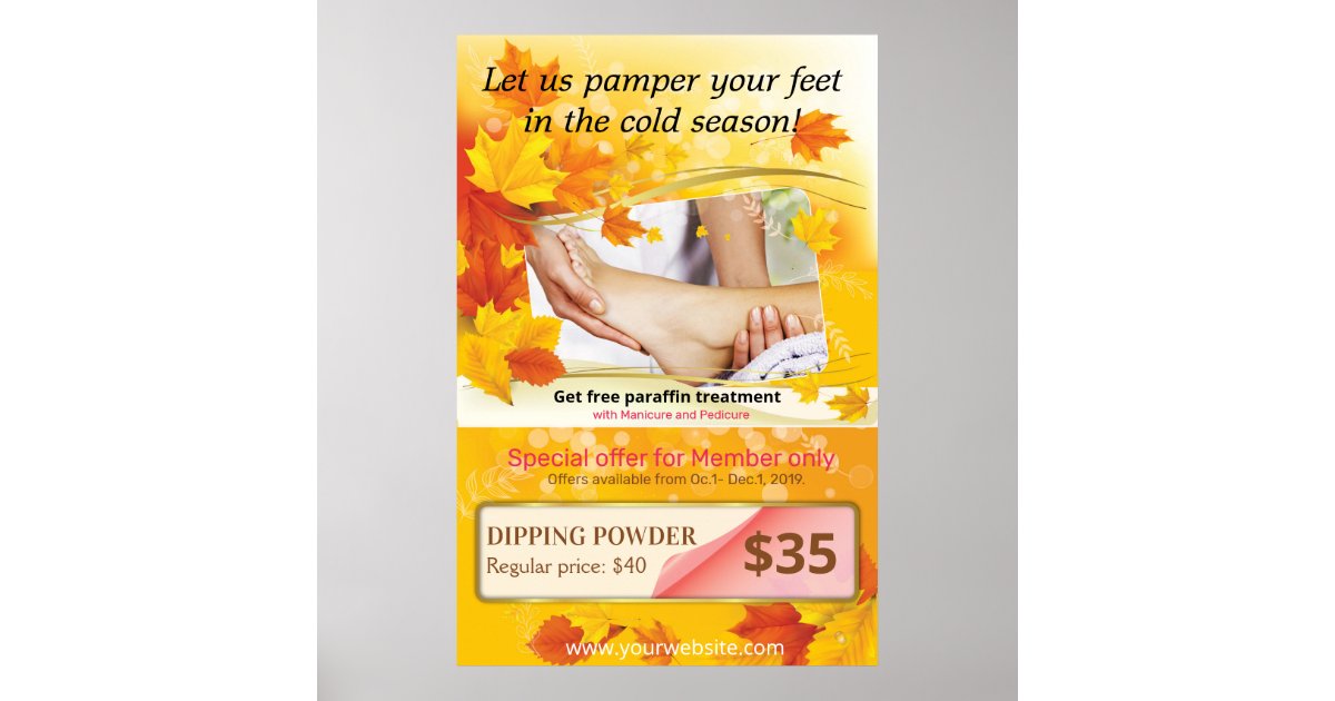 Nail and Spa Fall Offer Poster | Zazzle