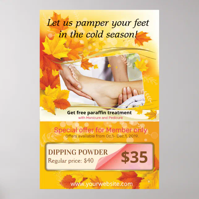 Nail and Spa Fall Offer Poster | Zazzle