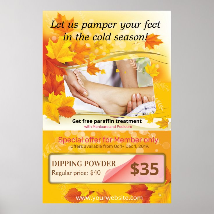 Nail and Spa Fall Offer Poster | Zazzle