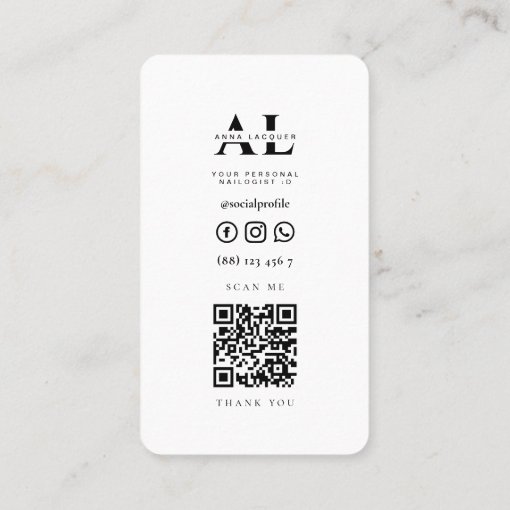 Nail Art Beauty Salon Manicure Specialist QR Code Business Card | Zazzle