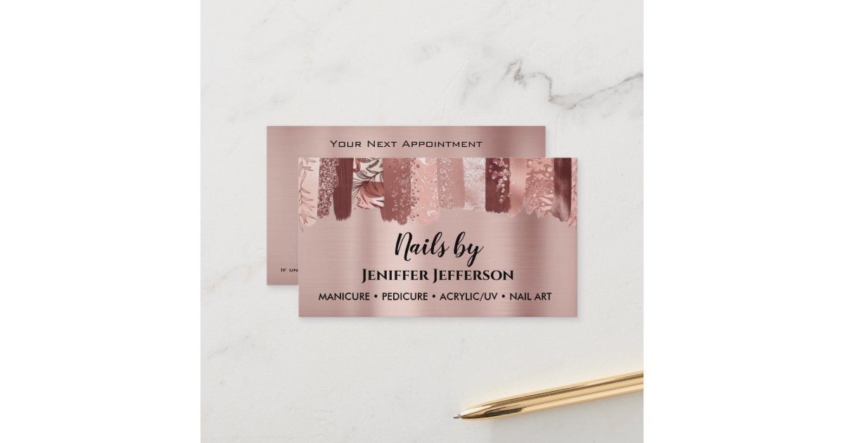 NAIL ARTIST appointment Business Card | Zazzle