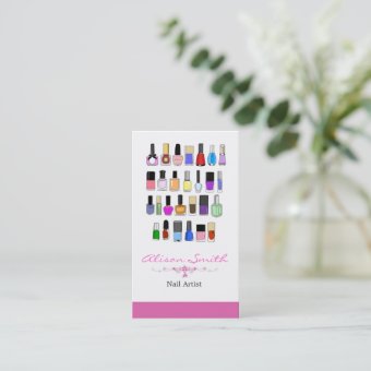 Nail artist business card | Zazzle
