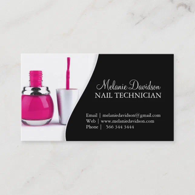NAIL ARTIST BUSINESS CARD TEMPLATE | Zazzle