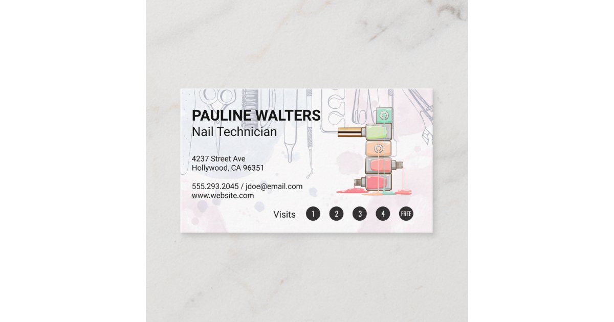 Nail Polish | Manicure Tools Loyalty Card | Zazzle