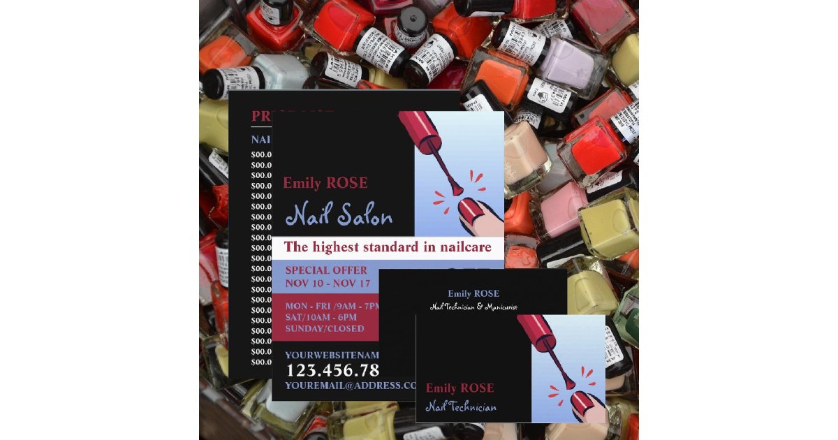 Nail Polish, Nail Technician, Nail Salon Advert Flyer | Zazzle