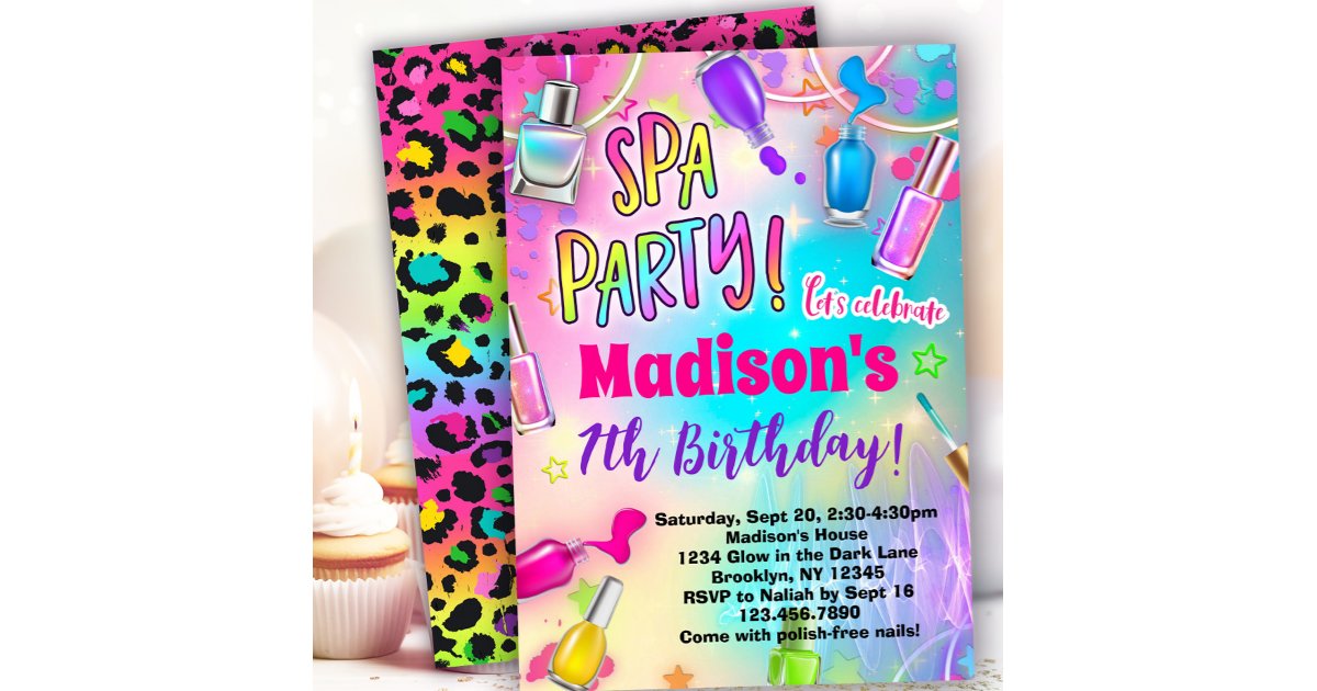 Nail Polish Spa Party Birthday Invitation | Zazzle