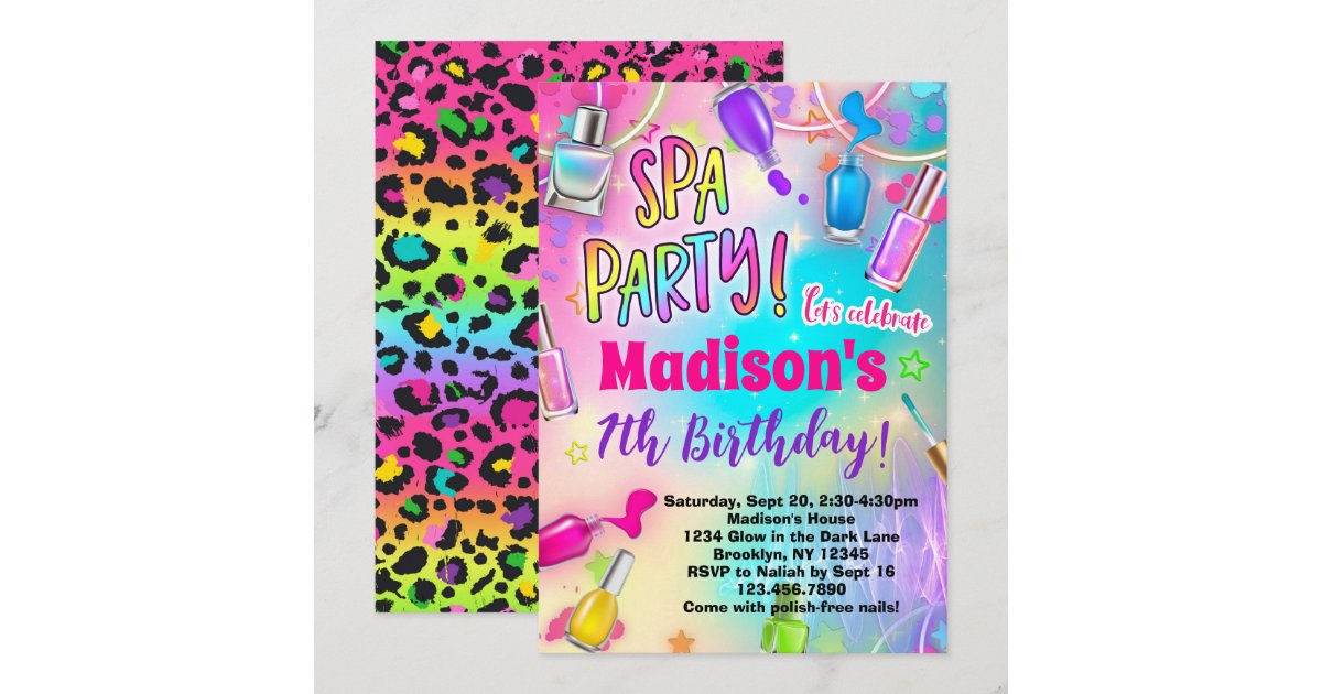 Nail Polish Spa Party Birthday Invitation | Zazzle