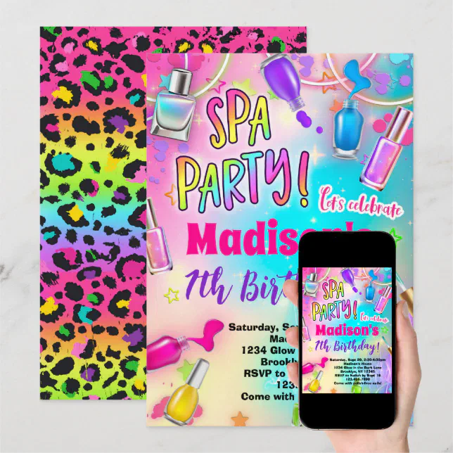 Nail Polish Spa Party Birthday Invitation | Zazzle