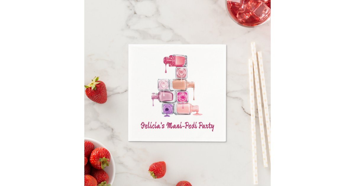 Nail Polish Stack Custom Paper Party Napkins | Zazzle