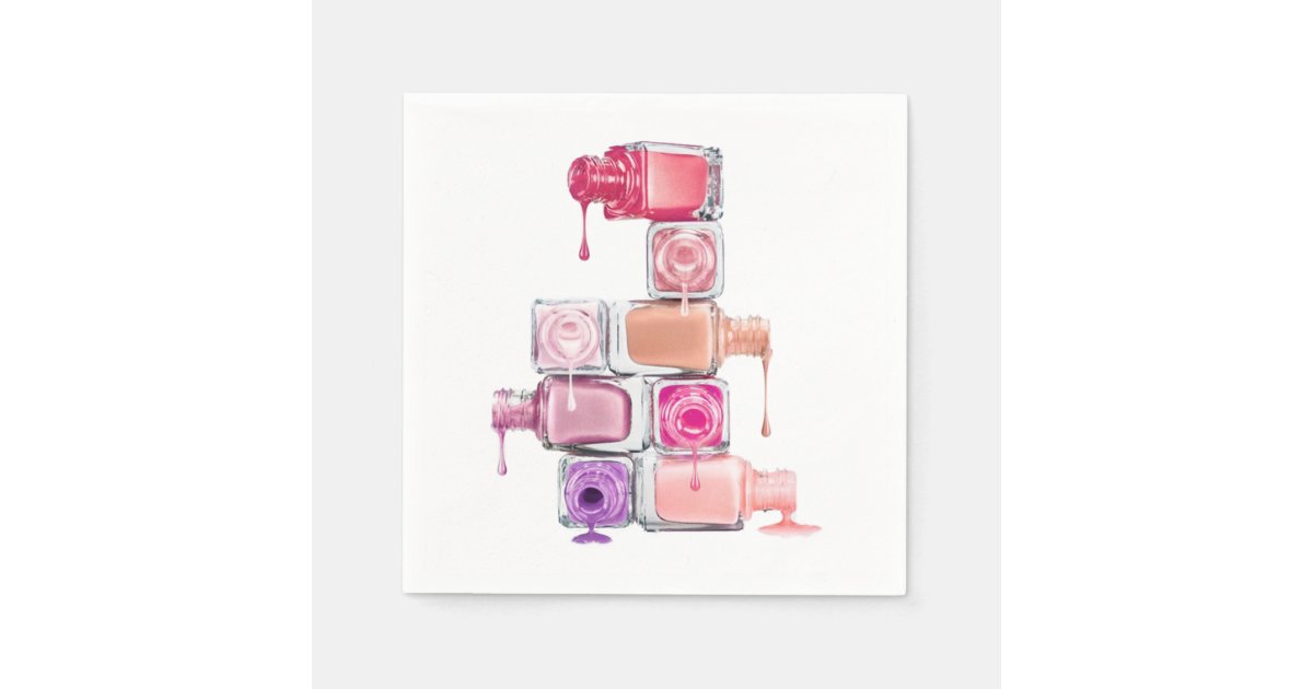 Nail Polish Stack Napkins | Zazzle